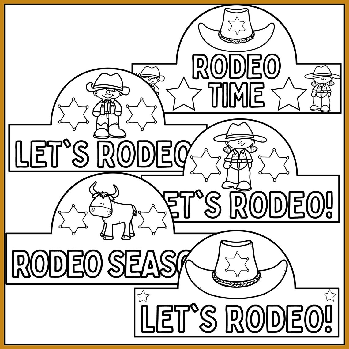 Rodeo Hat Crowns Headband Craft- Rodeo Season! Western Cowboy Hats - Etsy