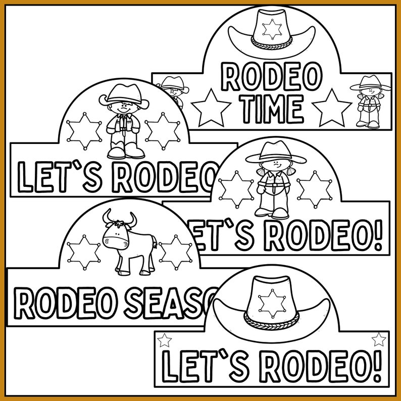 Rodeo Hat Crowns Headband Craft Rodeo Season Western Cowboy - Etsy