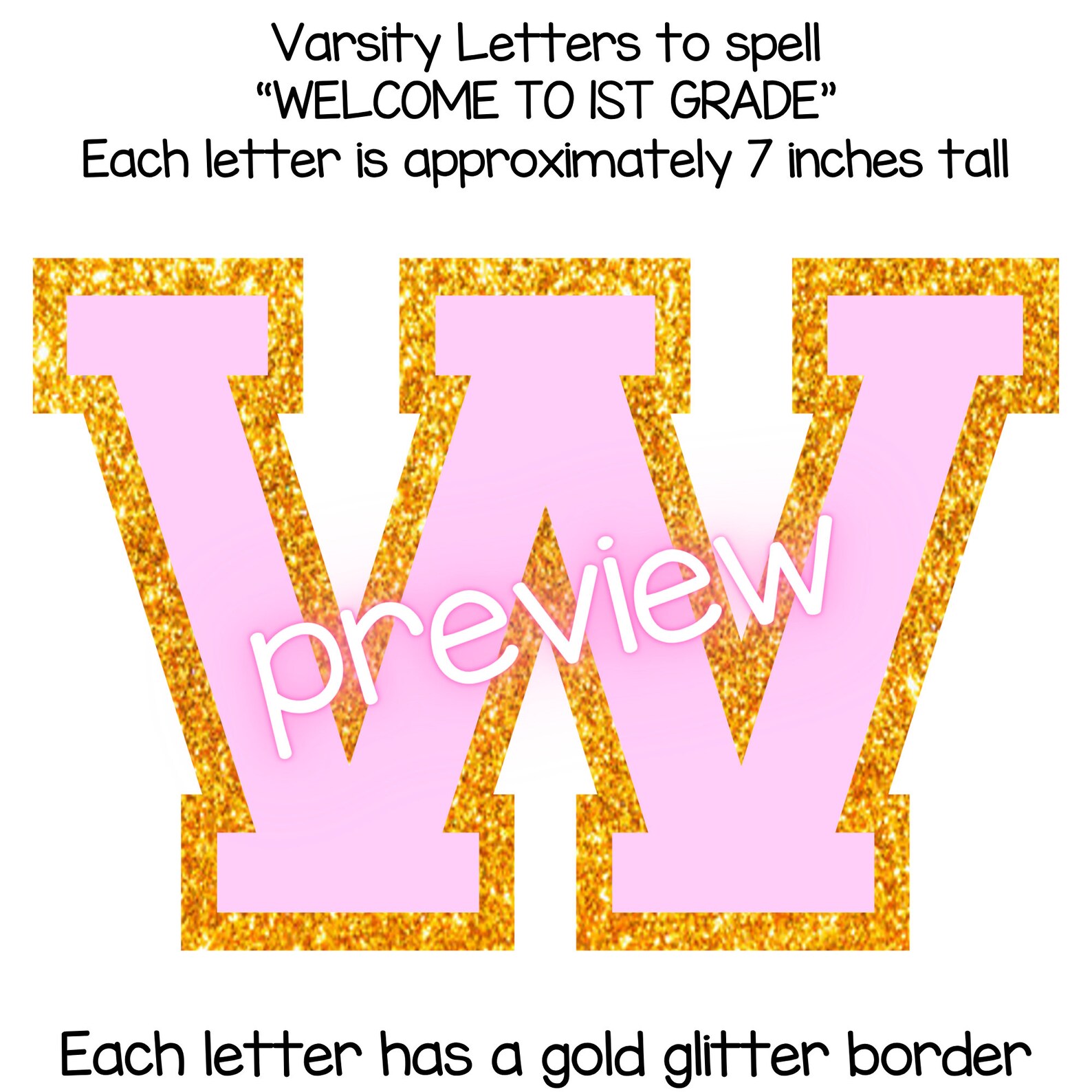 Pastel Varsity Letters Welcome to 1st Grade Bulletin Board-back to ...