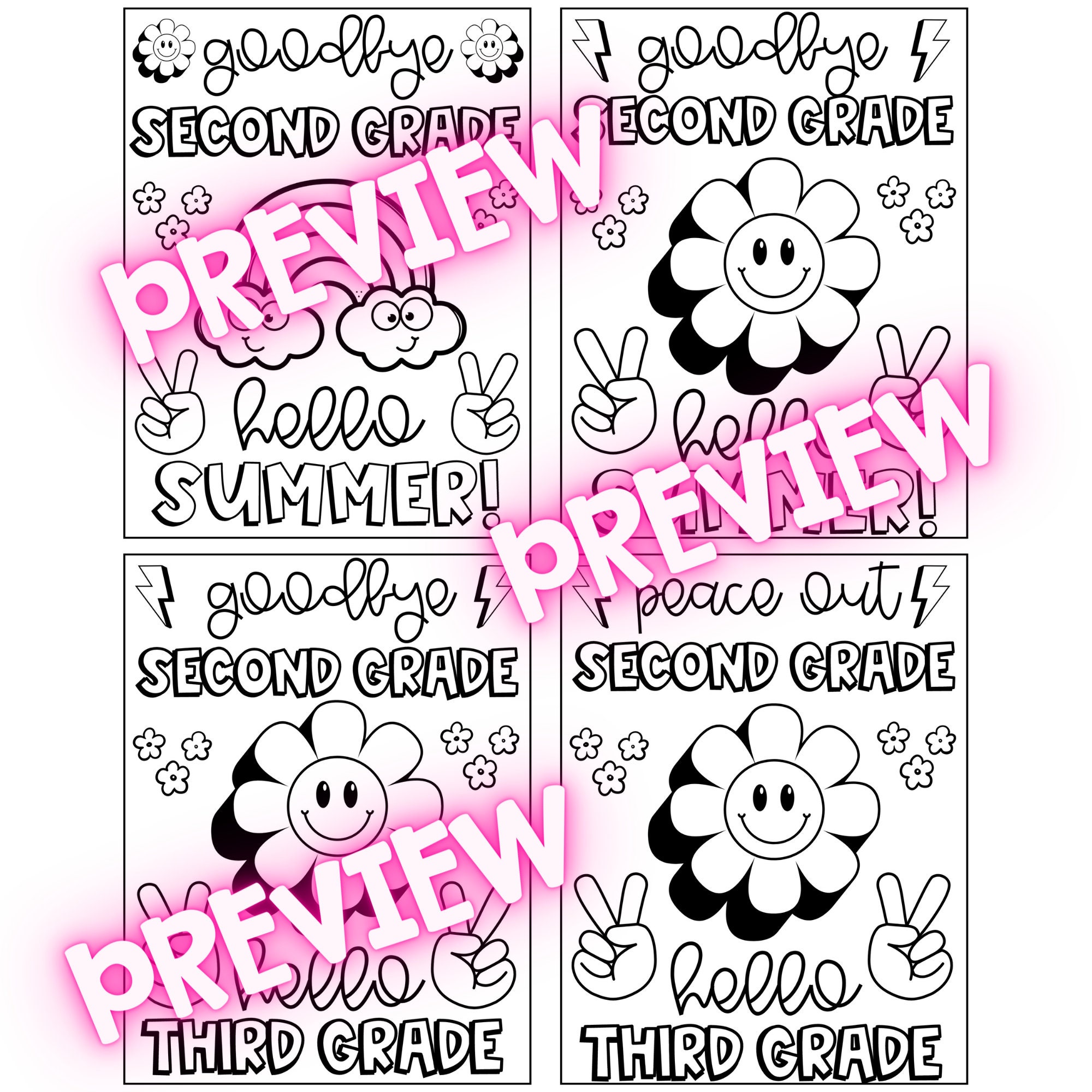 Goodbye Second Grade Coloring Pages-end of Year-peace Out 2nd Grade ...