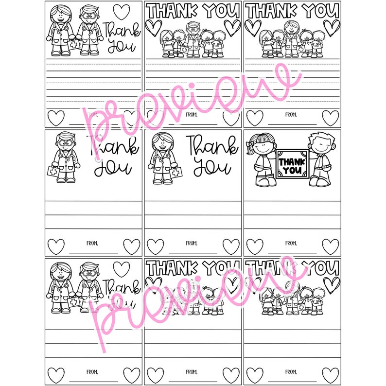 Doctor Appreciation Coloring Pages and Cards-community Helpers Thank ...