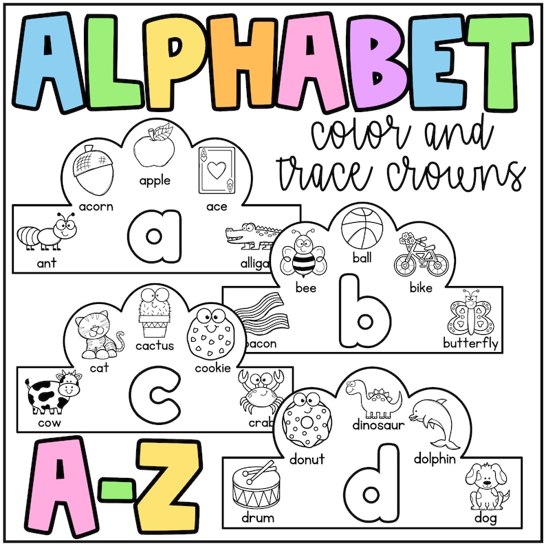 Alphabet Crowns - Letter Sounds ABC Craft Hats - Etsy