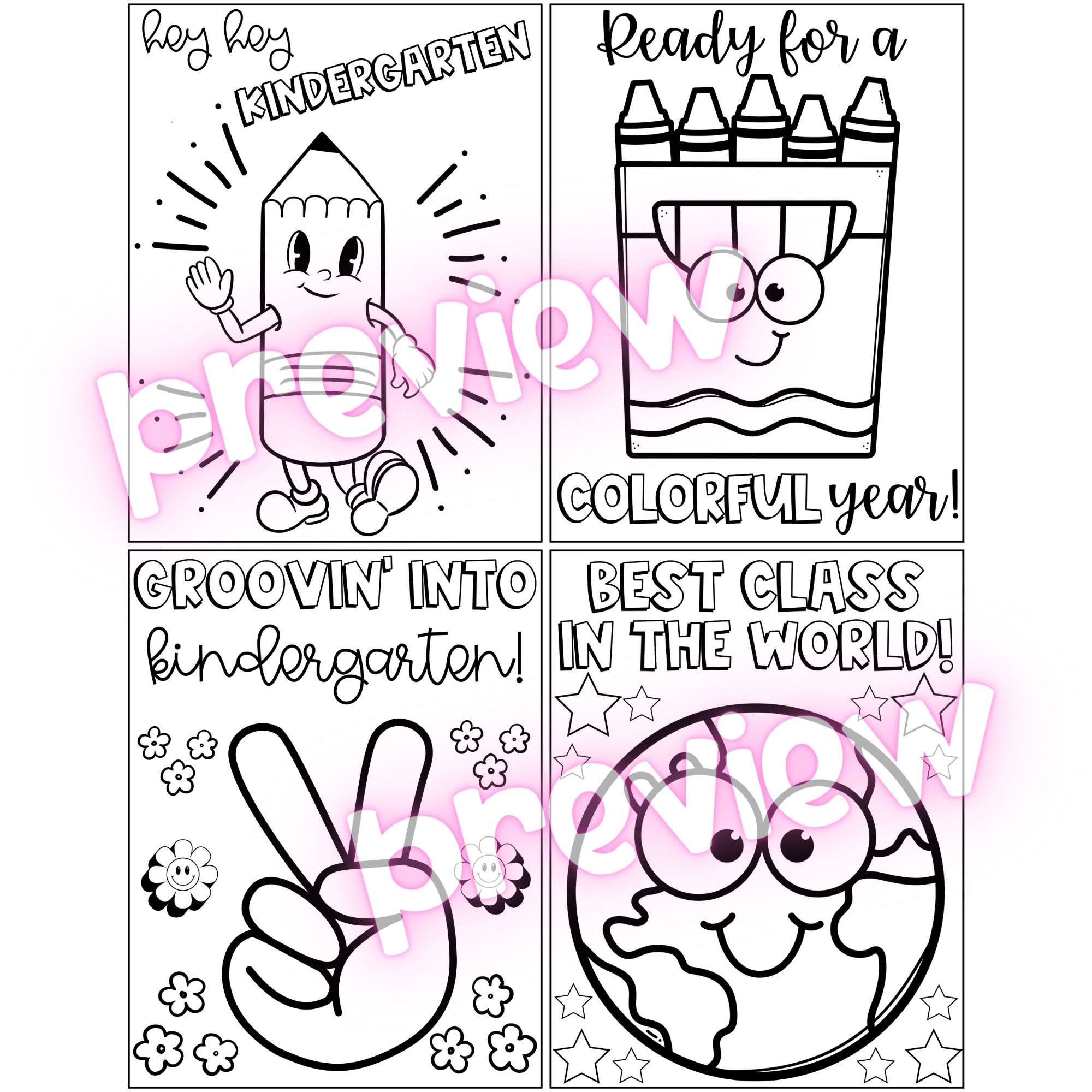 Hello Kindergarten Coloring Pages - First Day of Kindergarten Activity ...