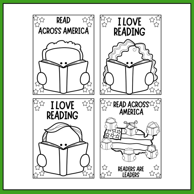 Reading - Read Across America Coloring Pages - 12 Coloring Sheets ...