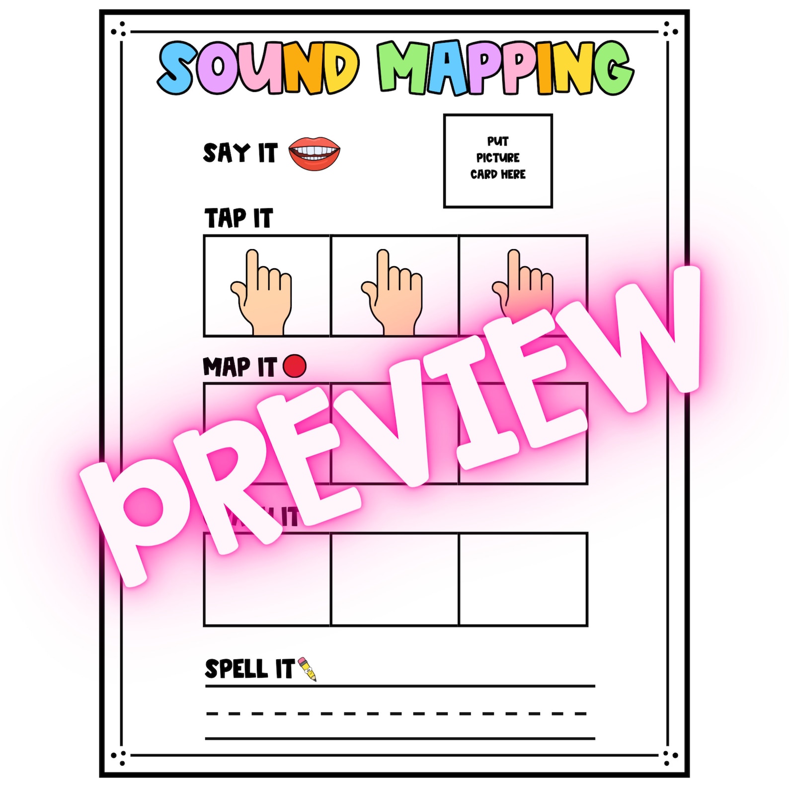 CVC Sound Mapping Activity - Phonics, Literacy Stations, Short Vowels ...