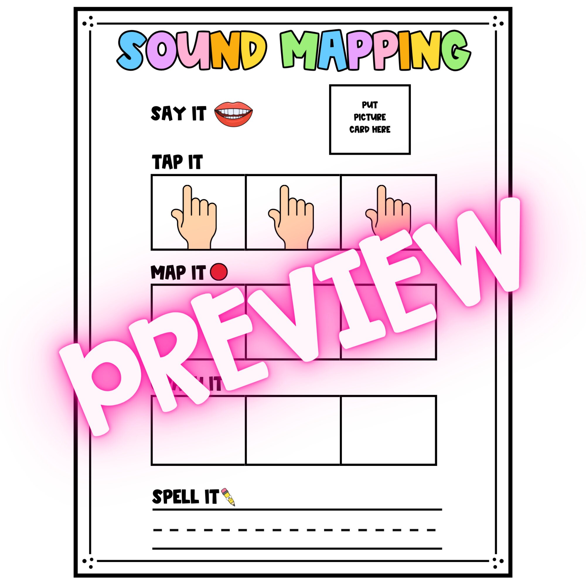 CVC Sound Mapping Activity - Phonics, Literacy Stations, Short Vowels ...