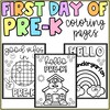 Hello Pre-k Coloring Pages - First Day of Pre-kindergarten Activity ...