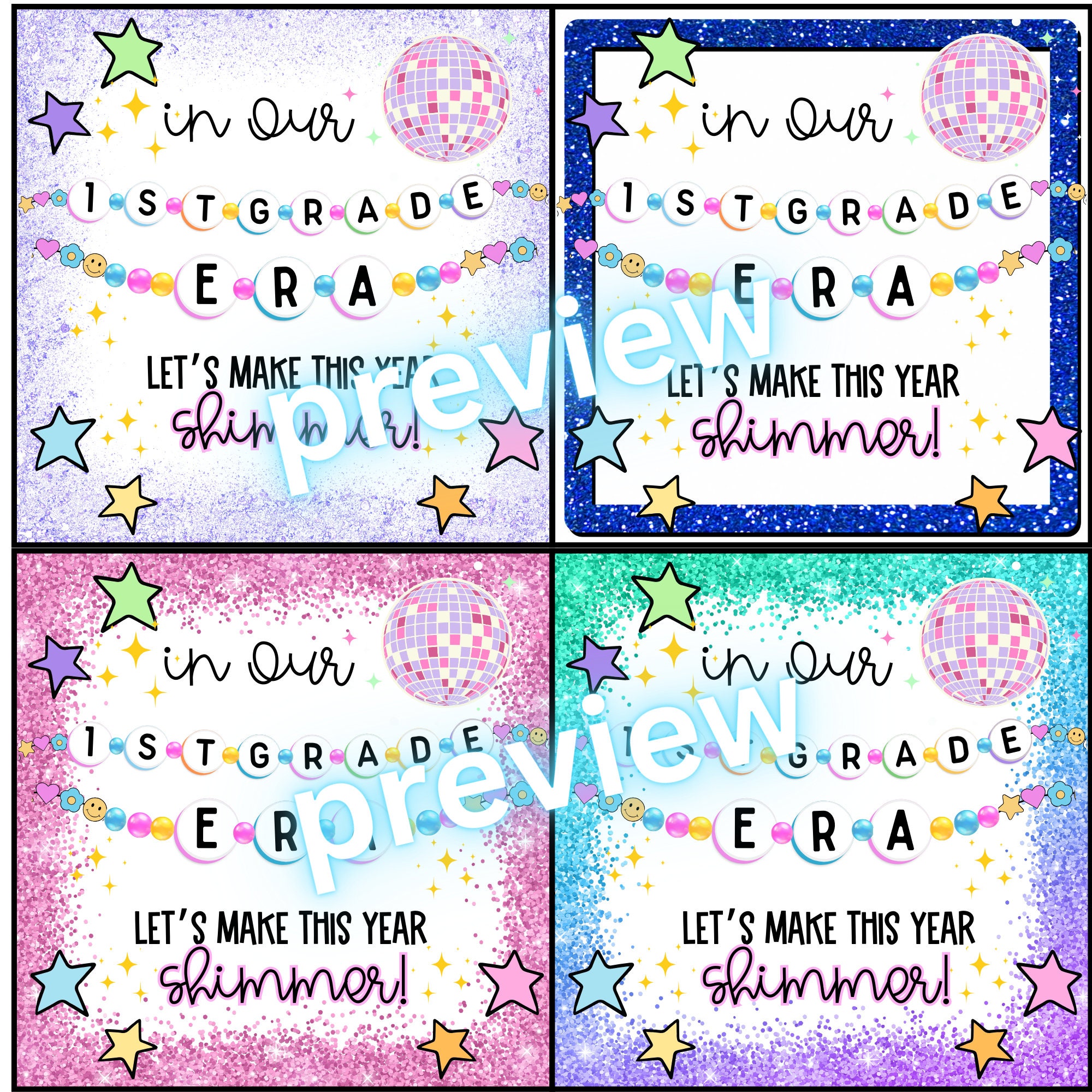 1st Grade Era Gift Tags: Back to School Friendship Bracelets - Etsy