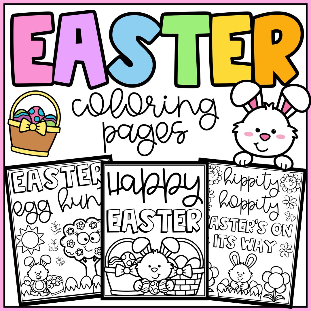 Easter Coloring Pages Activity for April-spring Happy Easter Coloring ...