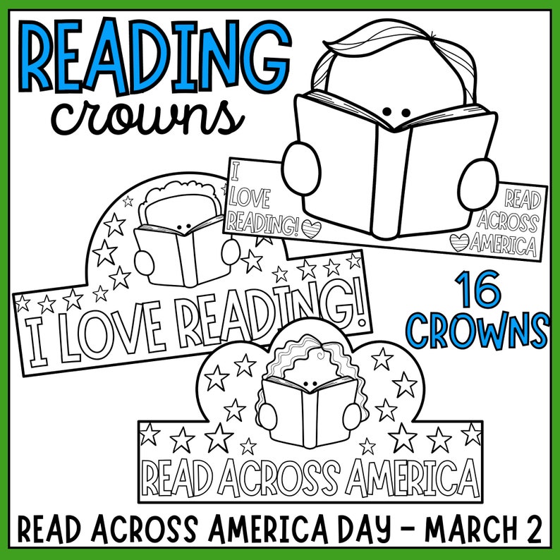 Reading Crowns-hats-headband Craft for Read Across America Day - March ...