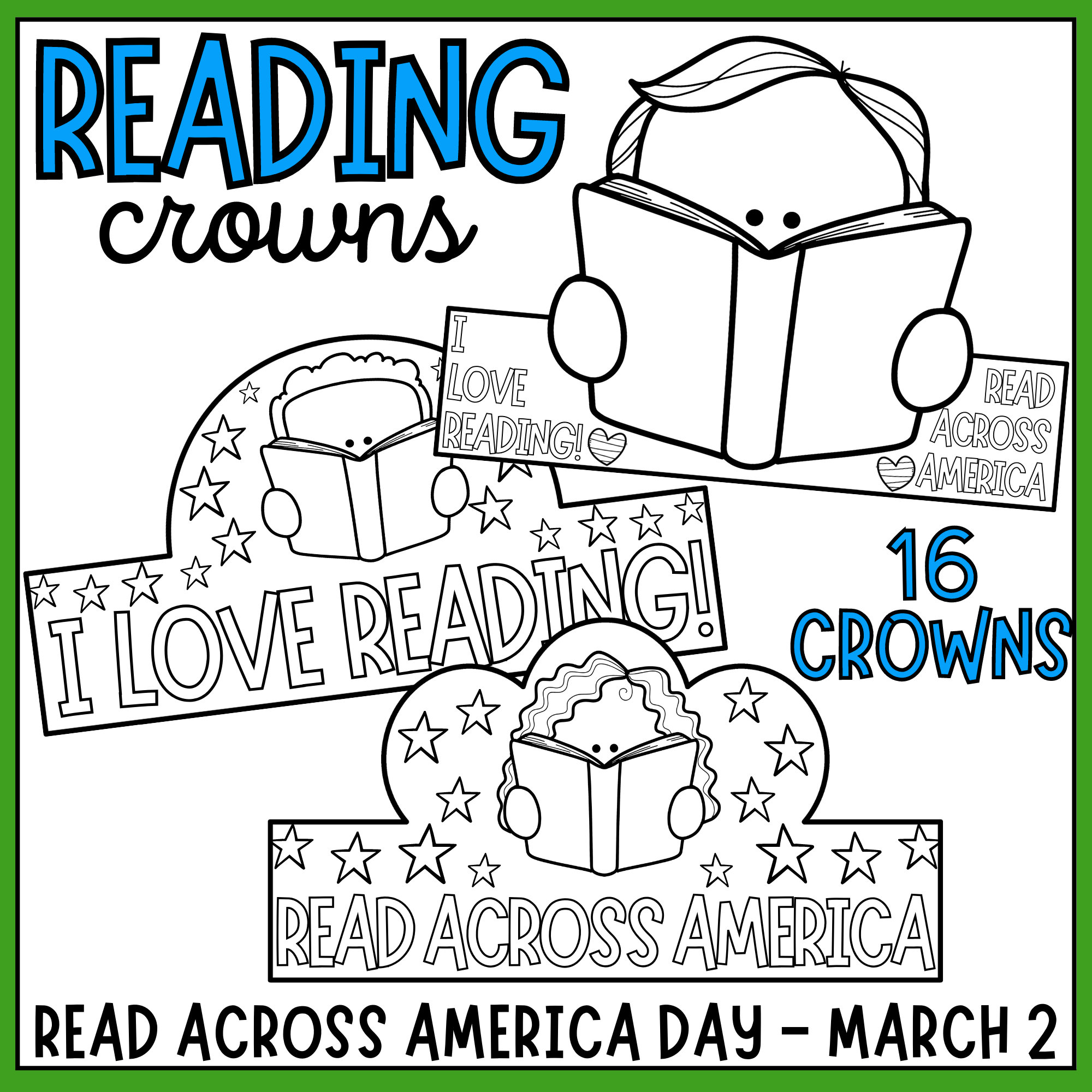 Reading Crowns-hats-headband Craft for Read Across America Day - March ...