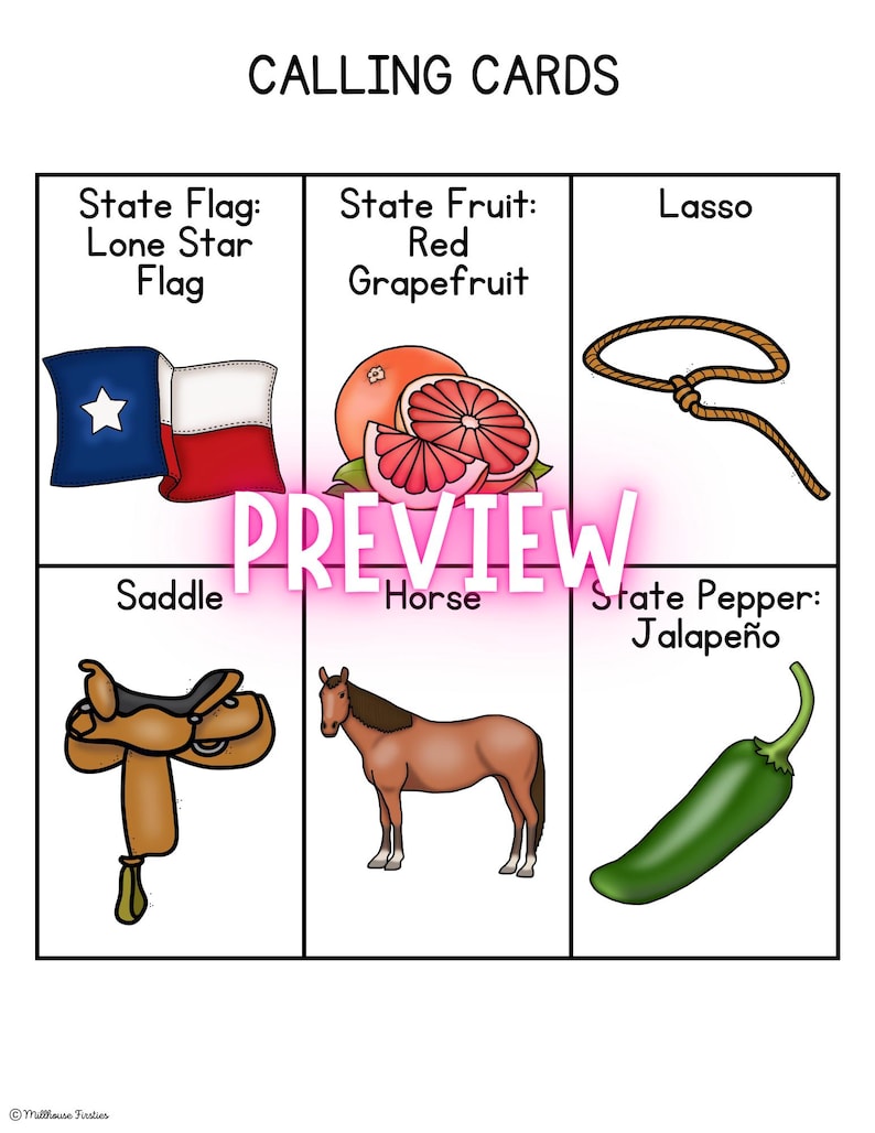 Texas BINGO Game -western, Rodeo, Cowboy, Symbols, Go Texan Day- Class ...