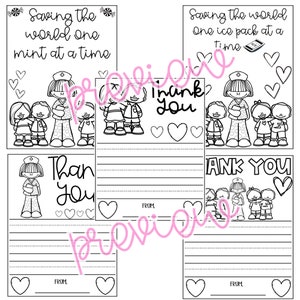 School Nurse Appreciation Day- Thank You Coloring Pages and Writing ...