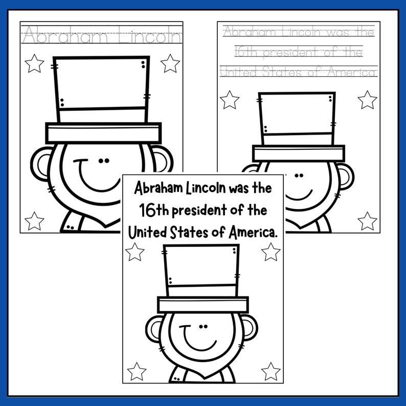 Presidents Day Coloring Pages and Tracing - George Washington, Abraham ...