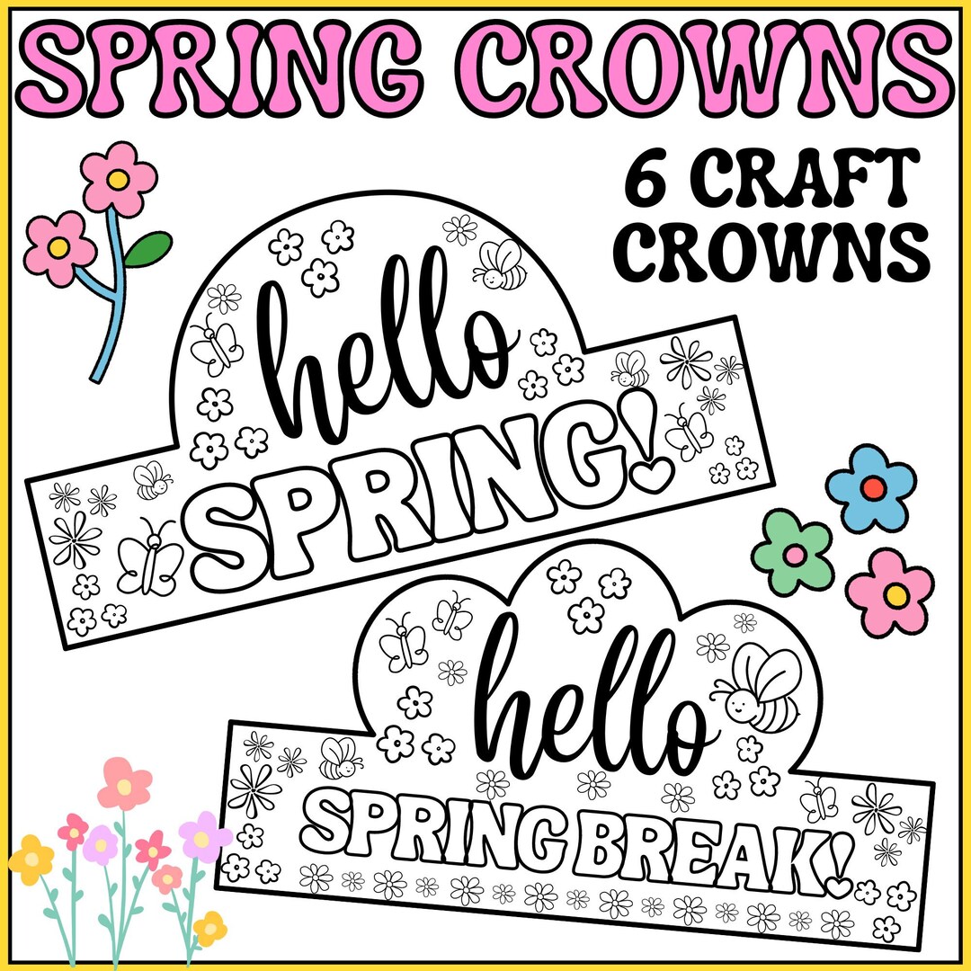 Spring-spring Break Hat Crowns Headband Craft Hello Spring Hello Spring ...