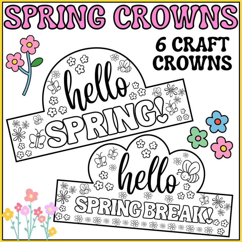 Spring-spring Break Hat Crowns Headband Craft Hello Spring Hello Spring ...