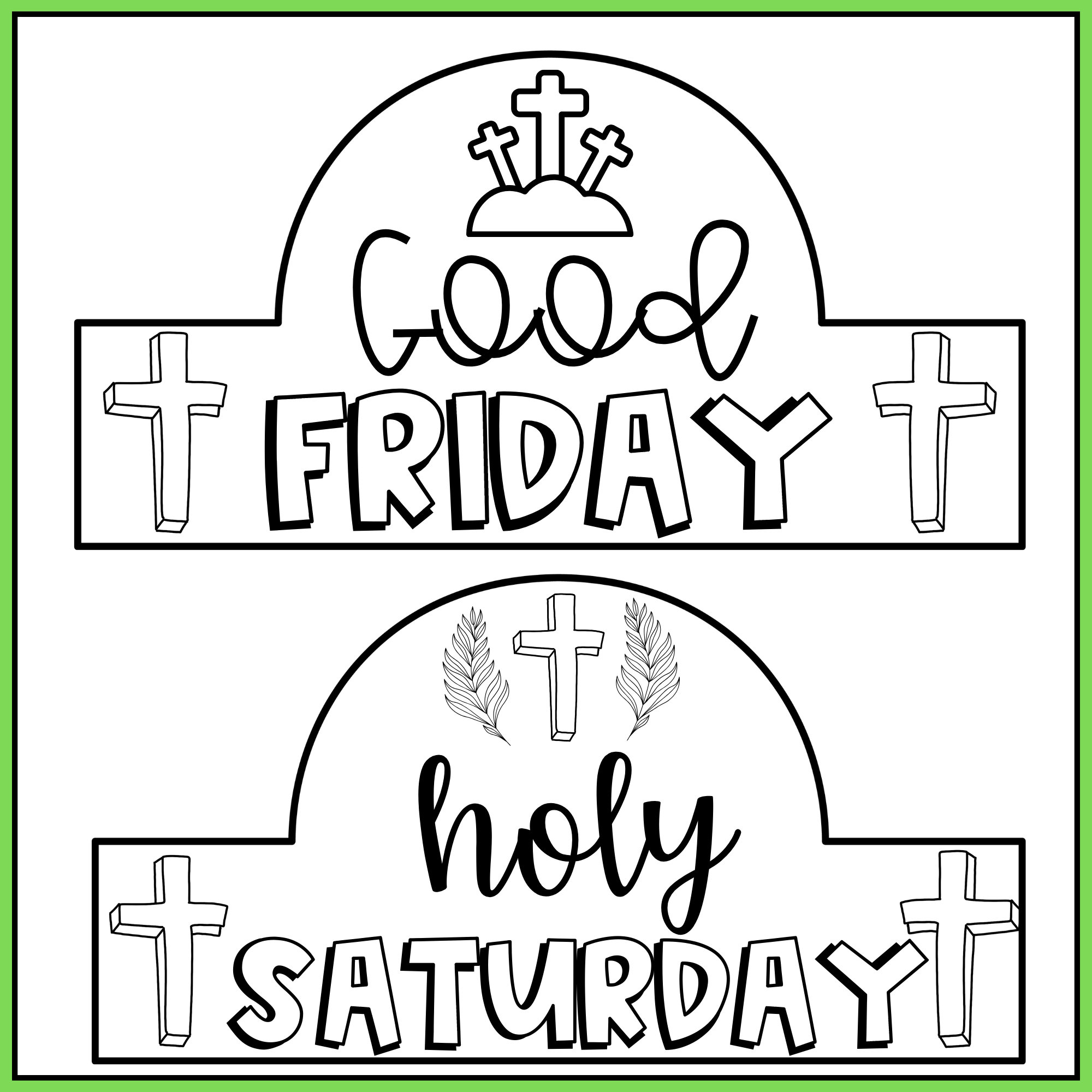 Holy Week Crown Crafts-coloring-palm Sunday, Holy Thursday, Good Friday ...
