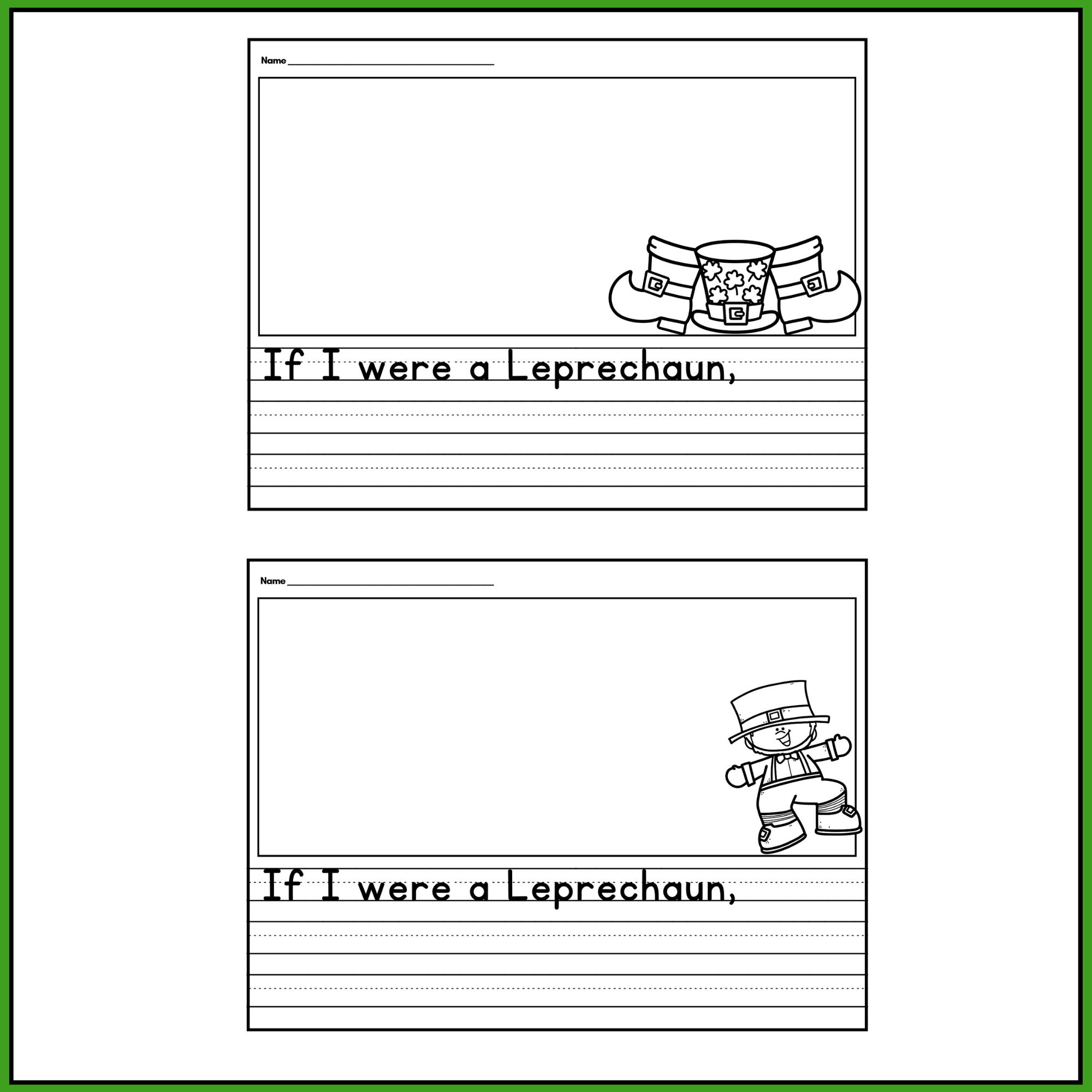 If I Were a Leprechaun Writing St. Patrick's Day 6 Primary Lined ...