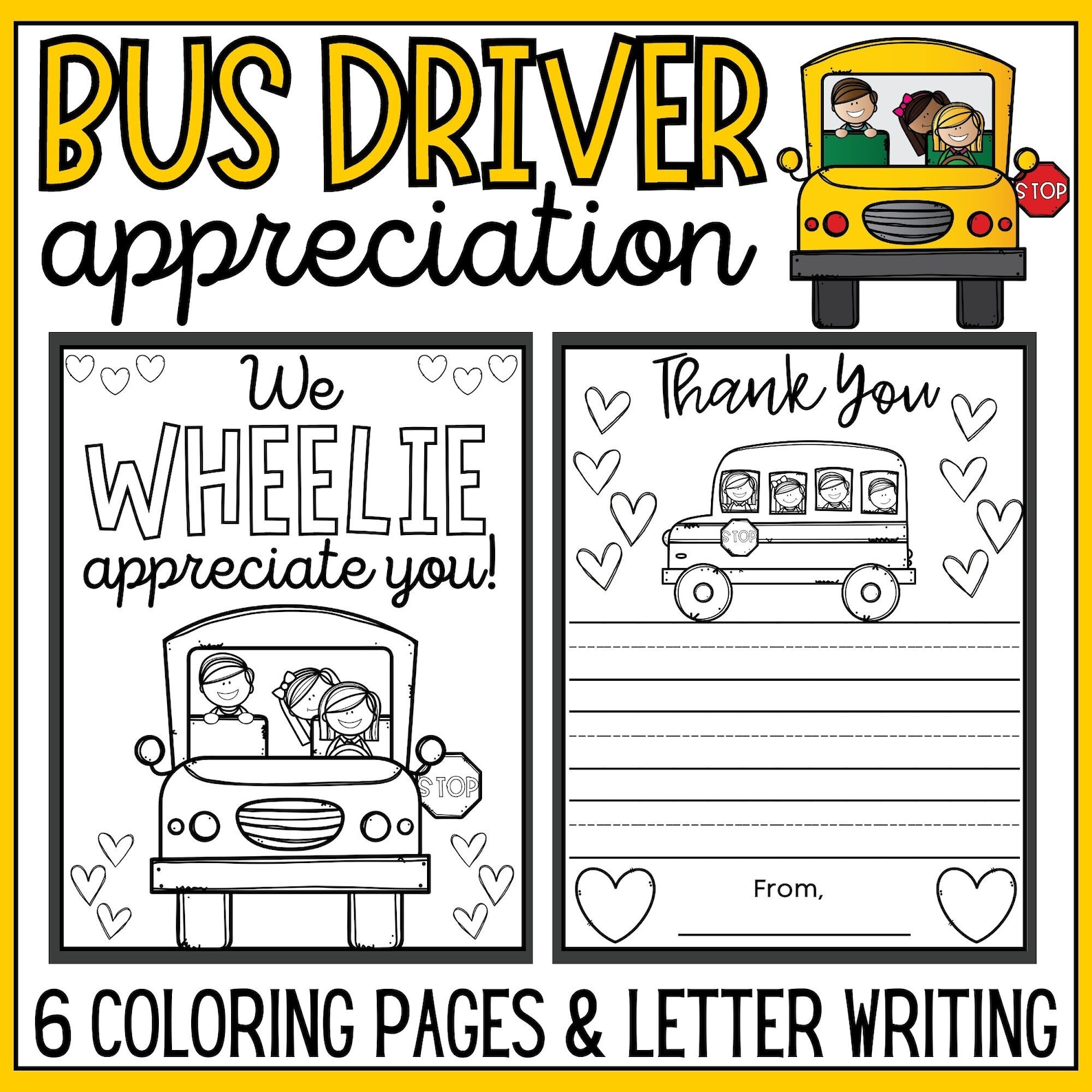Bus Driver Appreciation - Thank You Letters & Coloring Pages - Download ...