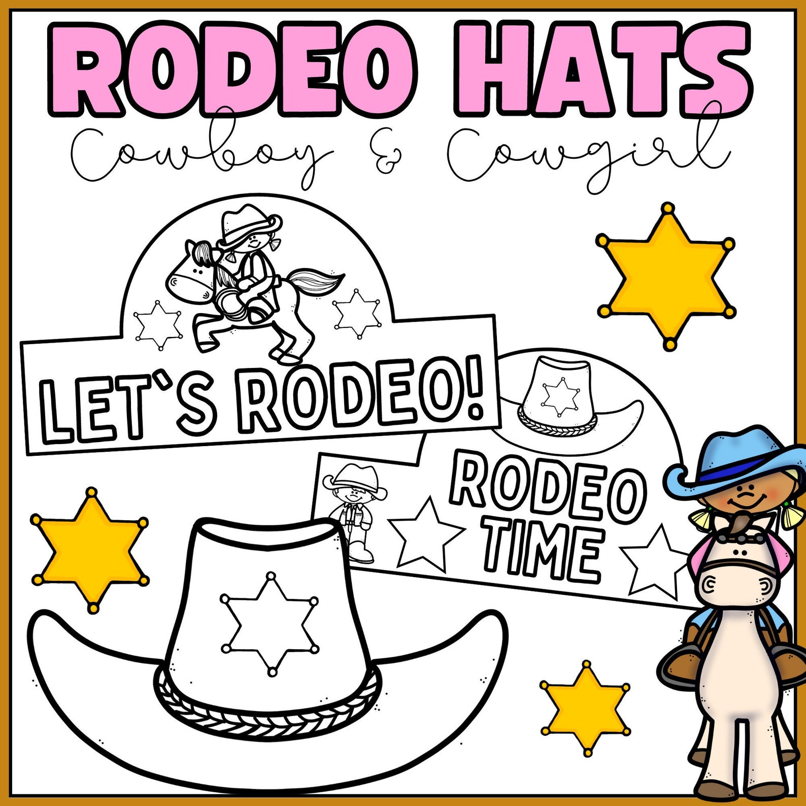 Rodeo Hat Crowns Headband Craft- Rodeo Season! Western Cowboy Hats - Etsy