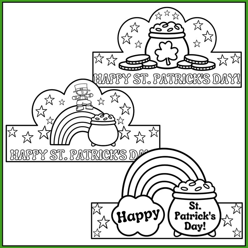 St. Patrick's Day Craft Crowns-hats-headbands- March Craft - Leprechaun ...