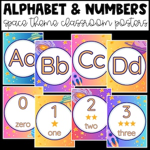 Space Alphabet and Numbers 1-20 Posters - Classroom Decor Outer Space ...