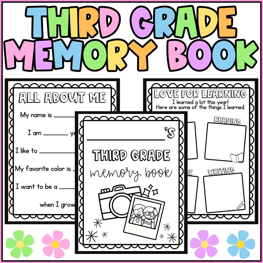 Third Grade Memory Book - End of Year 3rd Grade Book - Writing and ...