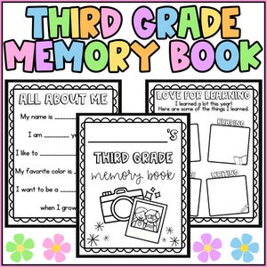Third Grade Memory Book - End of Year 3rd Grade Book - Writing and ...