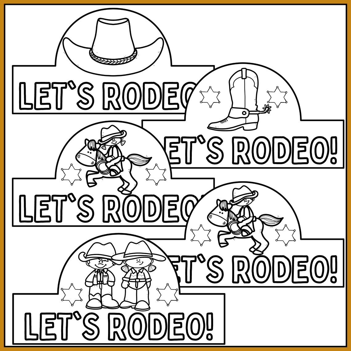 Rodeo Hat Crowns Headband Craft- Rodeo Season! Western Cowboy Hats - Etsy