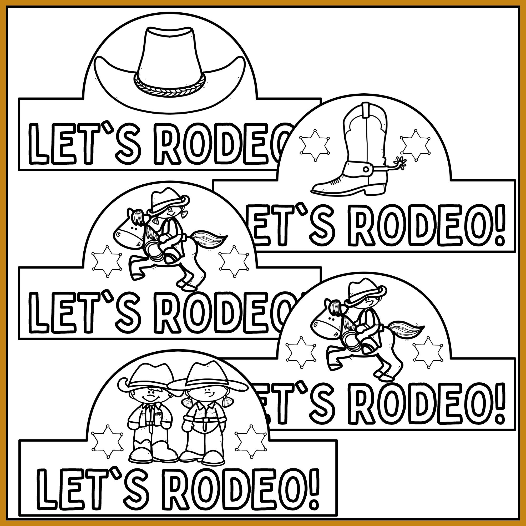 Rodeo Hat Crowns Headband Craft- Rodeo Season! Western Cowboy Hats - Etsy