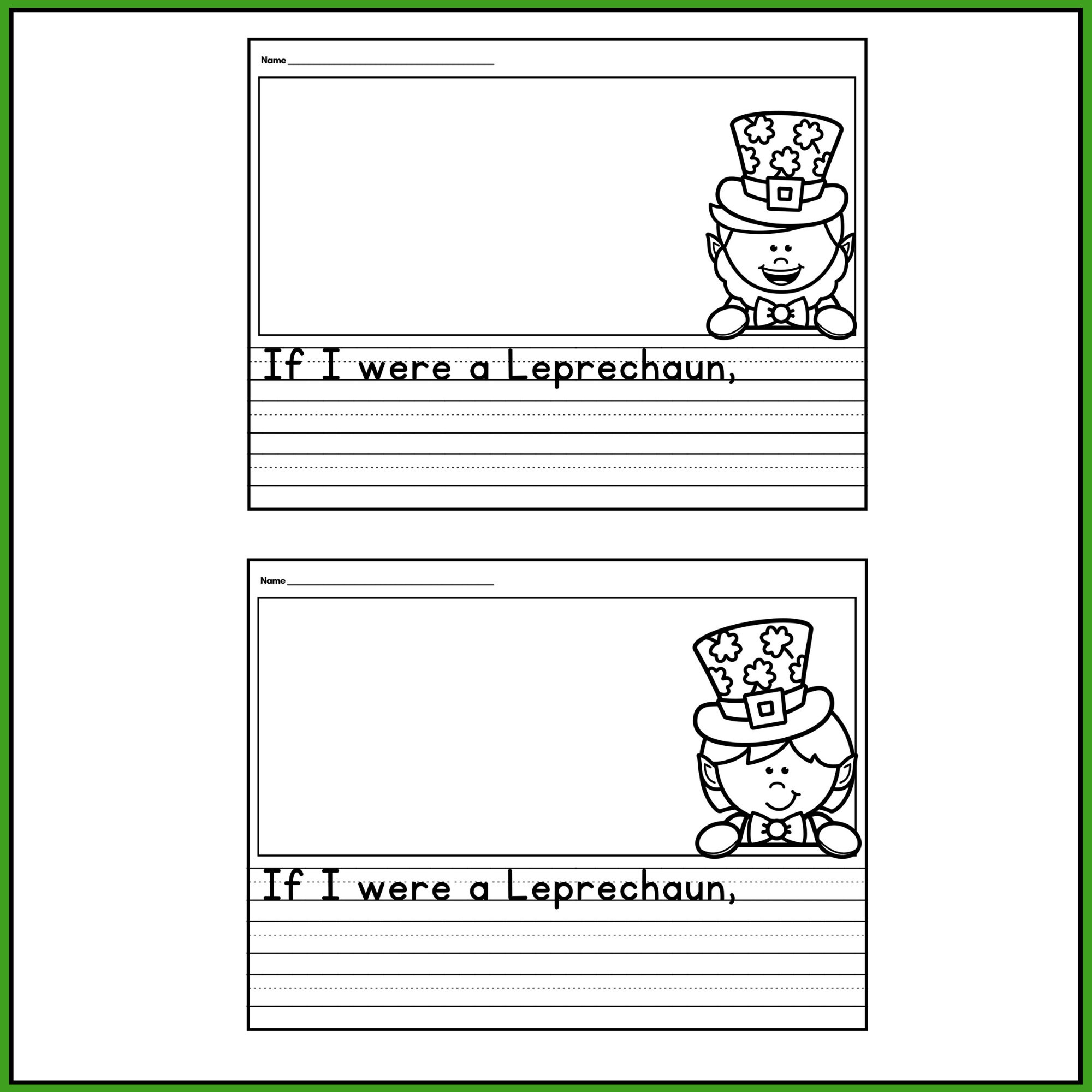 If I Were a Leprechaun Writing St. Patrick's Day 6 Primary Lined ...