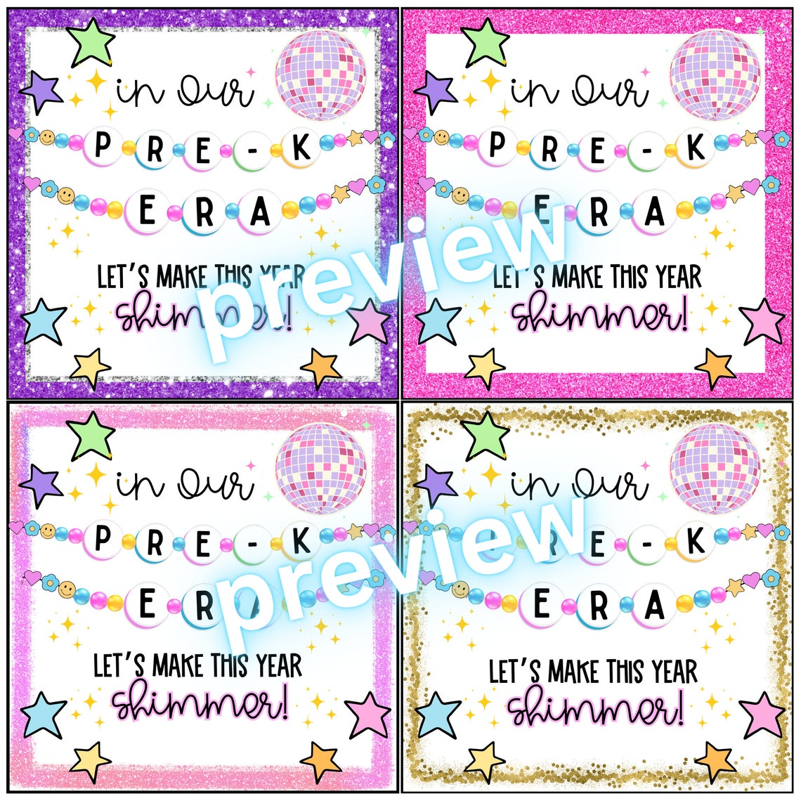 In Our Pre-k Era Gift Tags - Friendship Bracelets - Back to School Gift ...