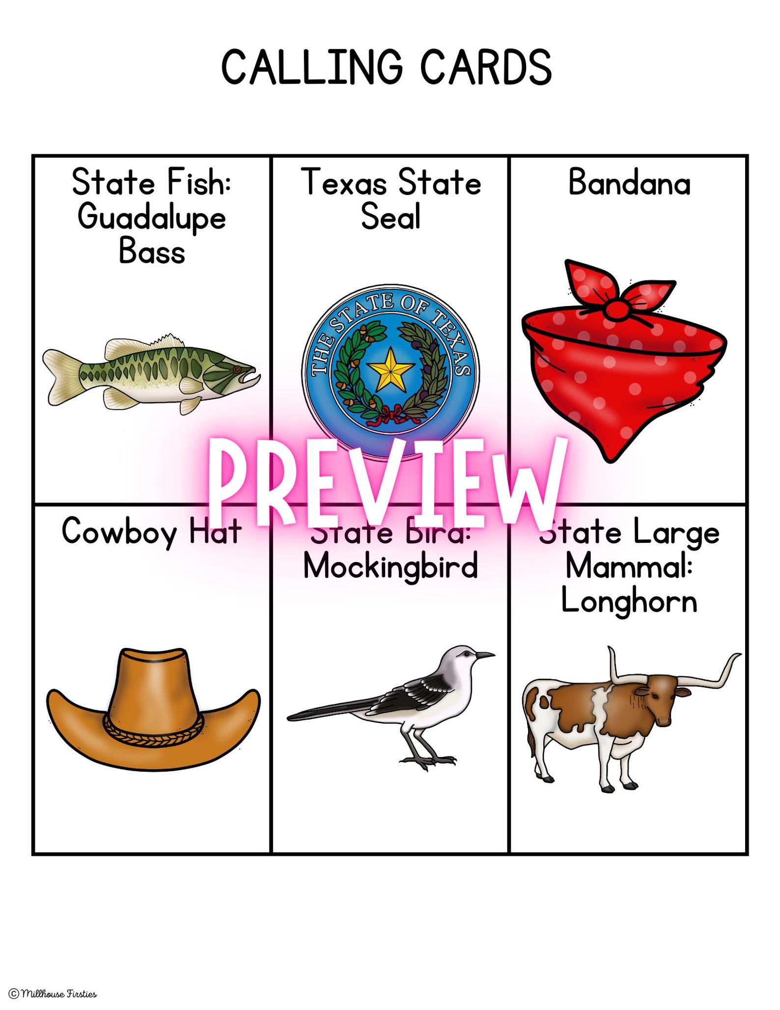 Texas BINGO Game -western, Rodeo, Cowboy, Symbols, Go Texan Day- Class ...
