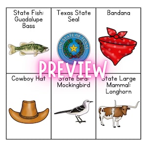 Texas BINGO Game -western, Rodeo, Cowboy, Symbols, Go Texan Day- Class ...