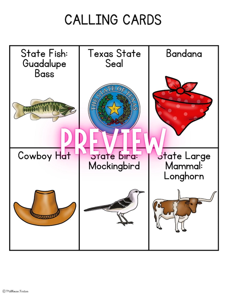 Texas BINGO Game -western, Rodeo, Cowboy, Symbols, Go Texan Day- Class ...