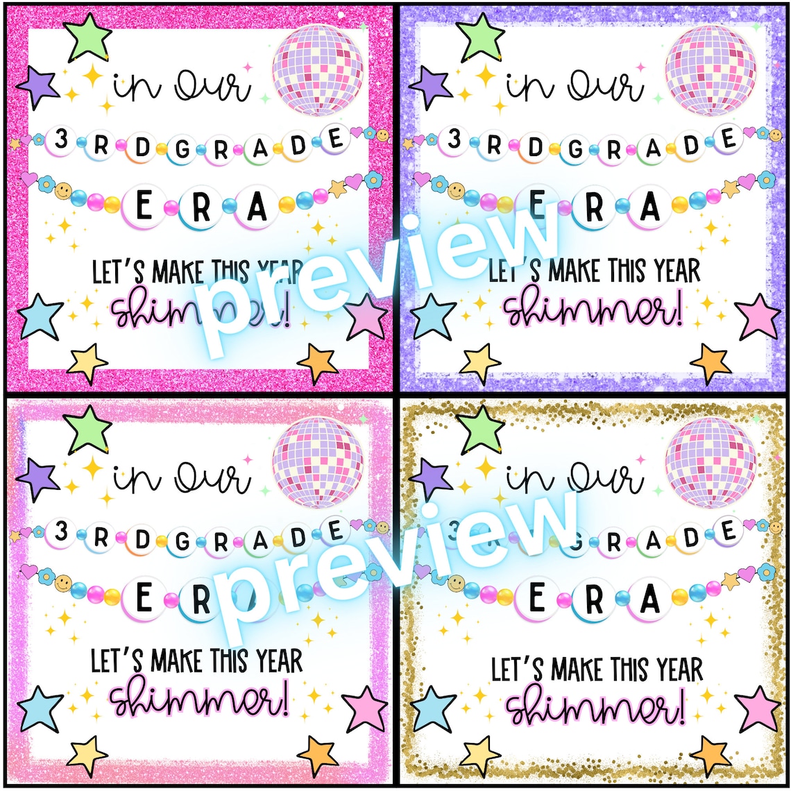 In Our 3rd Grade Era Gift Tags-friendship Bracelets -back to School ...