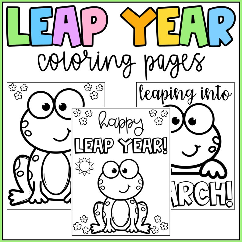 Leap Year Coloring Pages - February 29 - Etsy