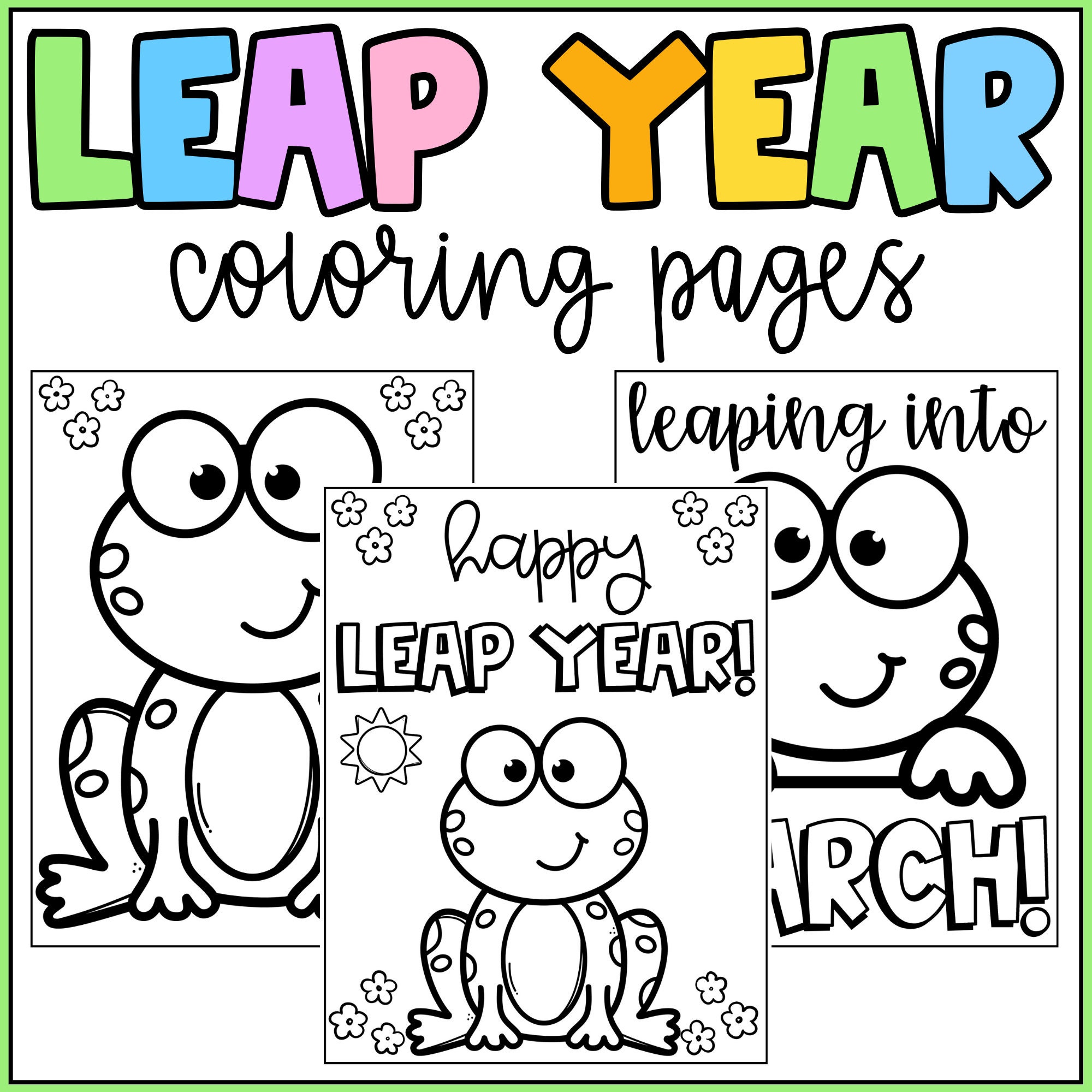 Leap Year Coloring Pages - February 29 - Etsy