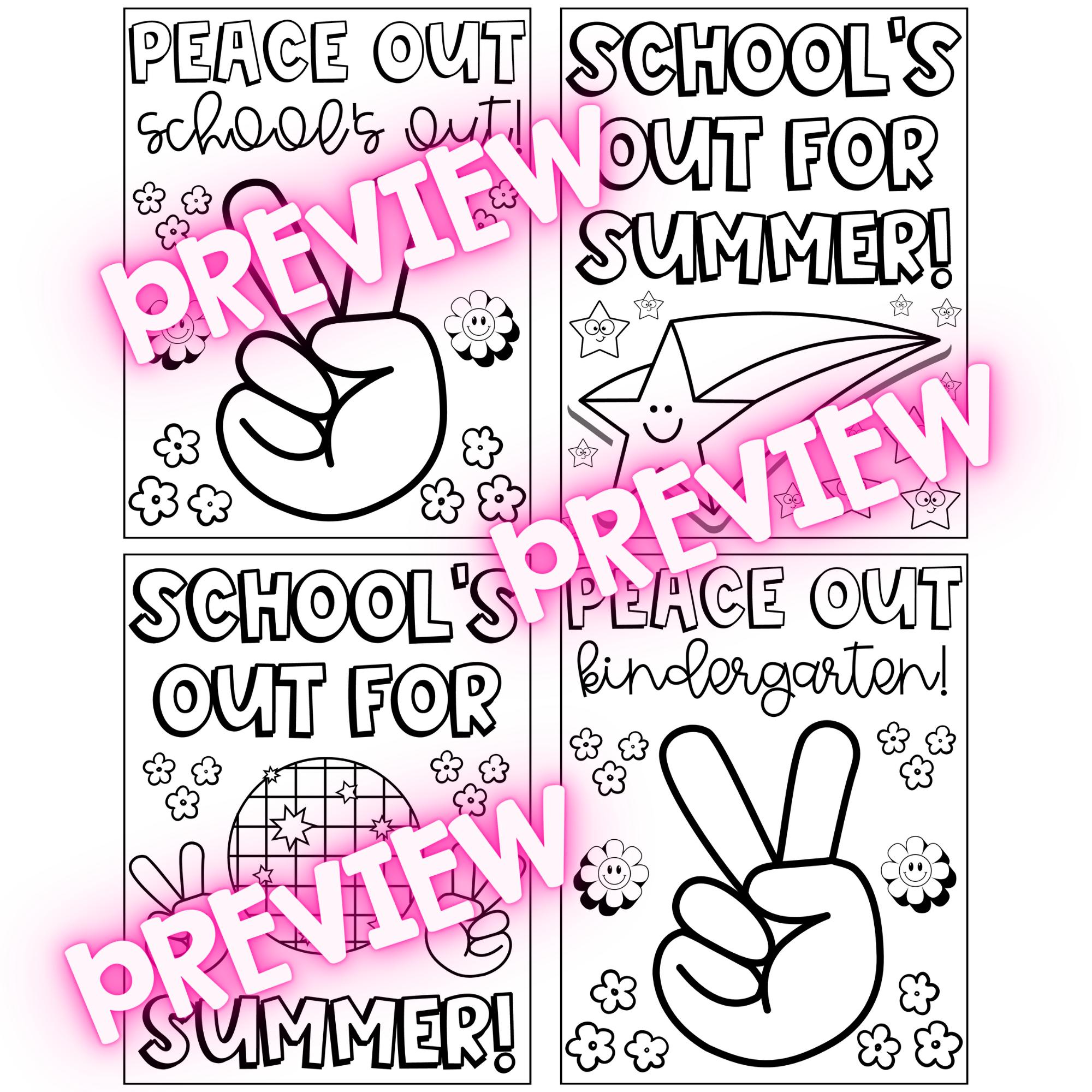 Goodbye Kindergarten Coloring Pages-end of Year-peace Out Kinder, Hello ...