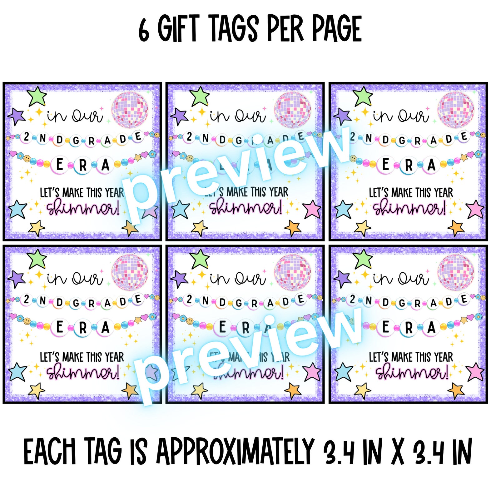 In Our 2nd Grade Era Gift Tags- Friendship Bracelets -back to School ...