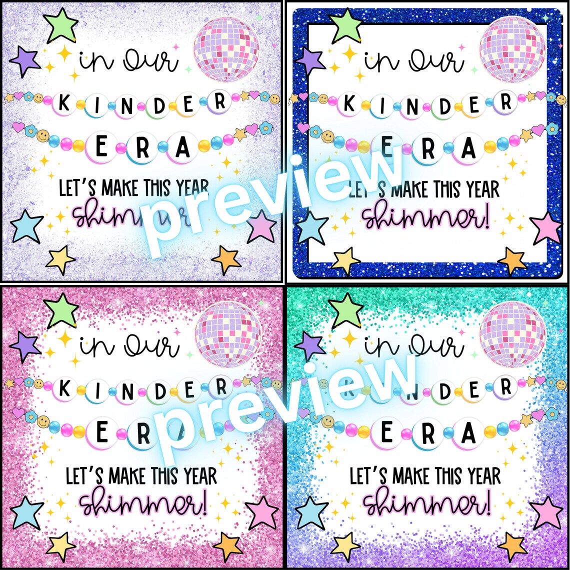 In Our Kindergarten Era Gift Tags -kinder Era- Friendship Bracelets ...
