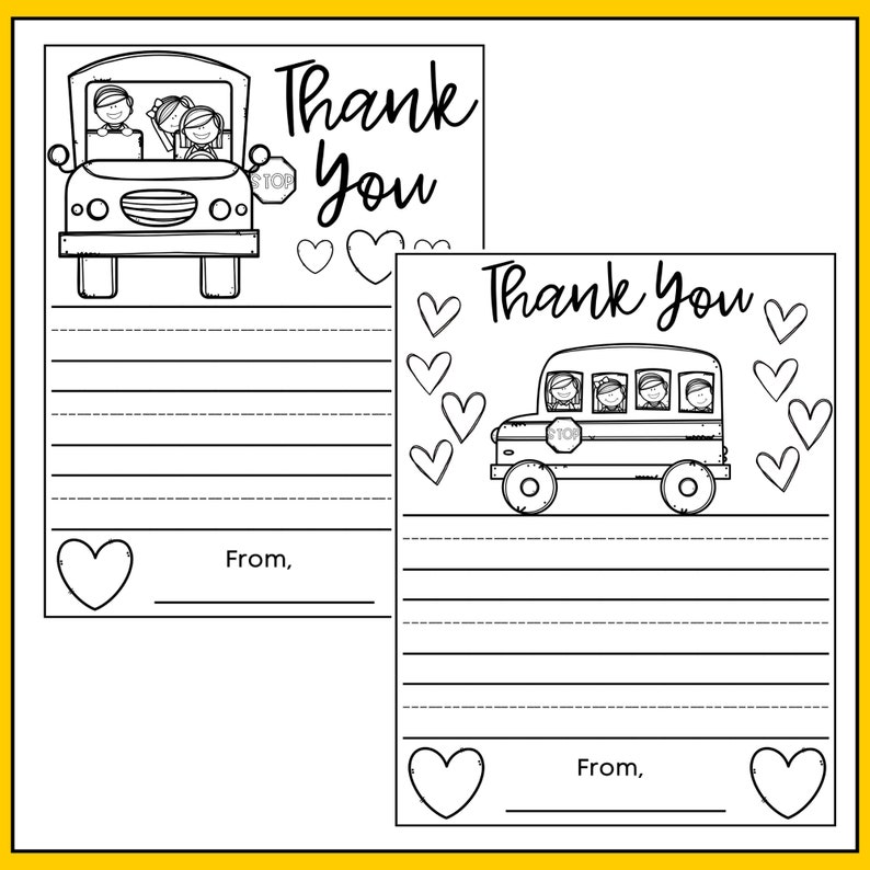 Bus Driver Appreciation - Thank You Letters & Coloring Pages - Download ...