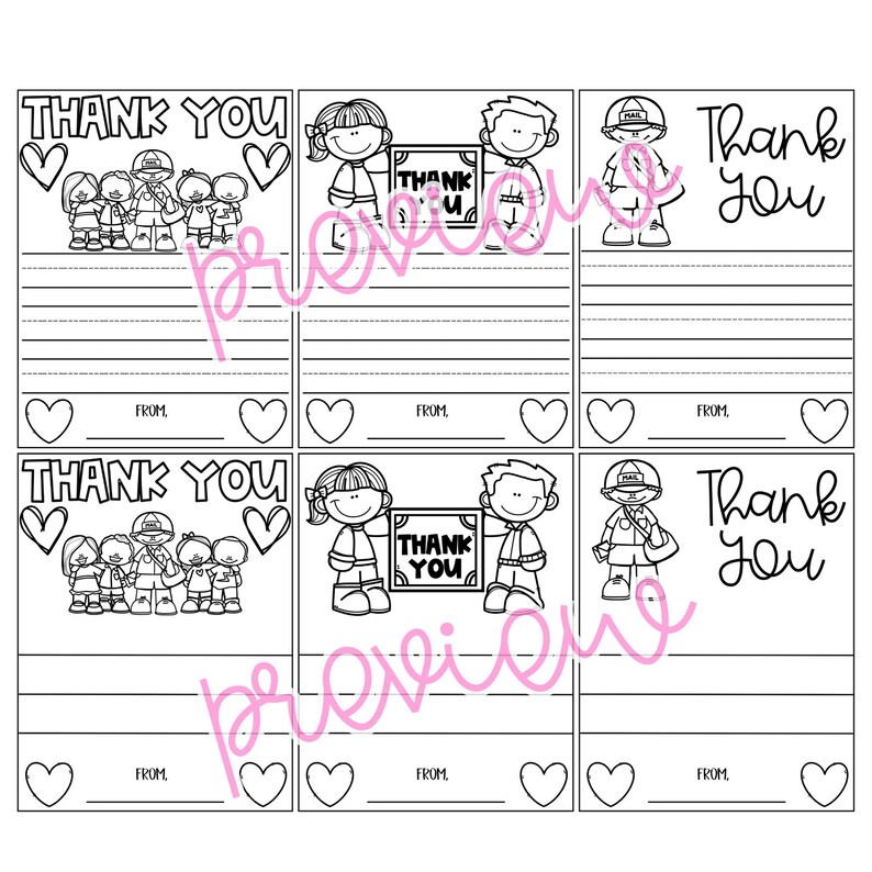 Mail Carrier Mailman- Appreciation Coloring Cards-community Helpers ...
