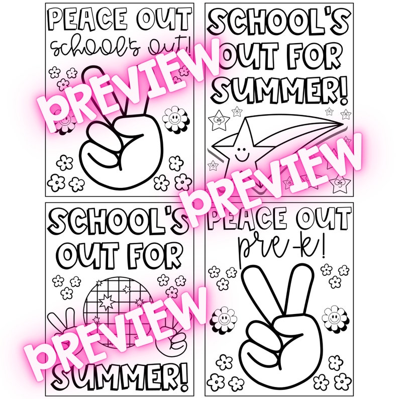 Goodbye Prek Pre-kindergarten Coloring Pages-end of Year-peace Out Pre ...