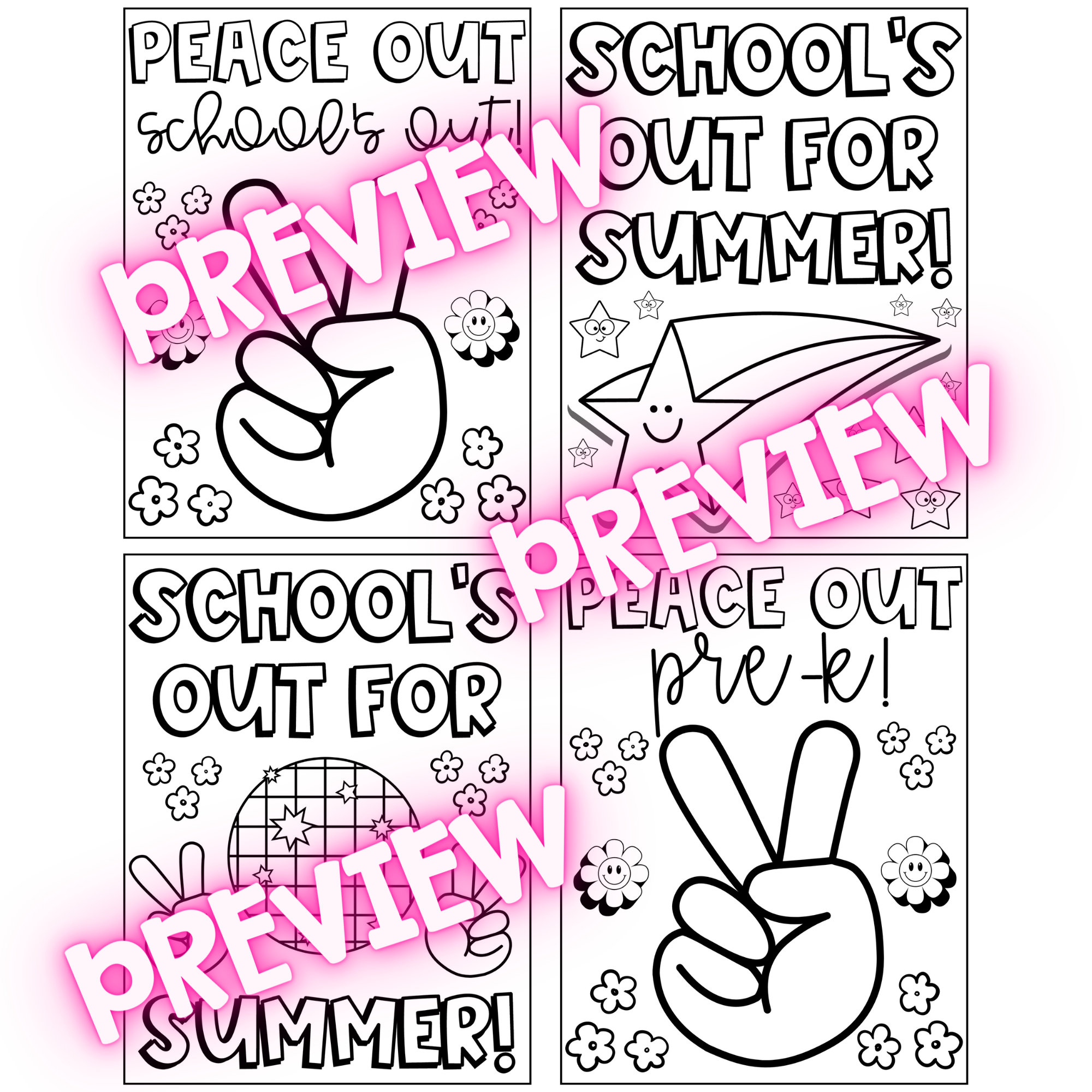 Goodbye Prek Pre-kindergarten Coloring Pages-end of Year-peace Out Pre ...