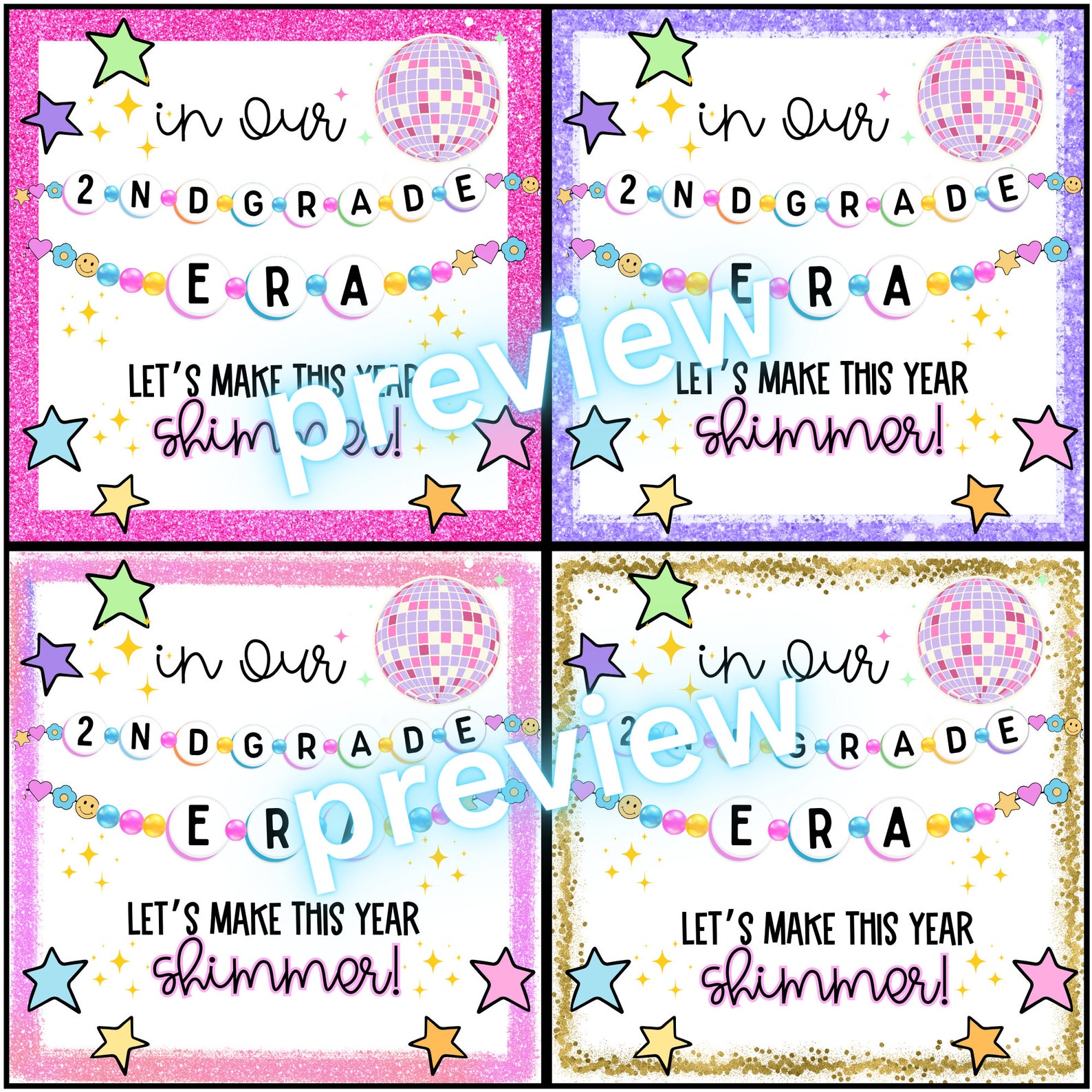 In Our 2nd Grade Era Gift Tags- Friendship Bracelets -back to School ...
