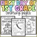 Hello First Grade Coloring Pages - First Day of 1st Grade Activity ...