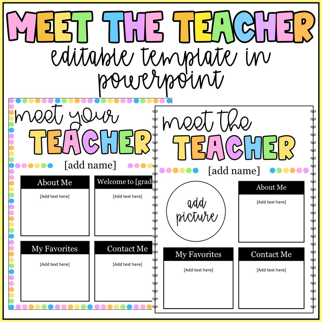 Meet the Teacher Editable Template - Powerpoint - Beginning of Year - Etsy