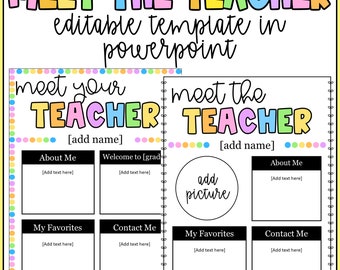 Meet the Teacher Editable Template - Powerpoint - Beginning of Year - Etsy