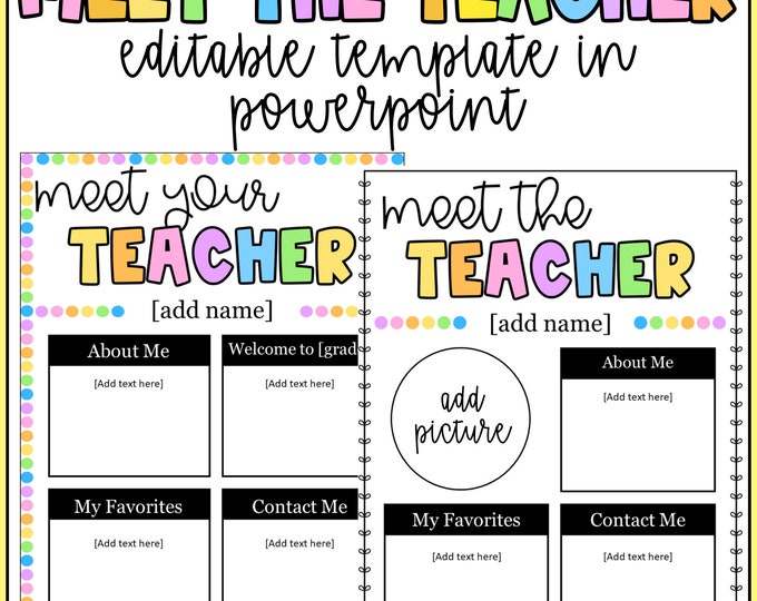 Meet the Teacher Editable Template - Powerpoint - Beginning of Year - Etsy